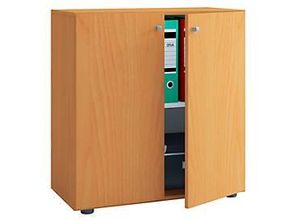 4051814356926 - Flügeltürenschrank aus Holz 2 OH Griffknöpfe höhenverstellbarer Fachboden B 700 x T 400 x H 740 mm Buche 4051814356926 - Flügeltürenschrank aus Holz 2 OH Griffknöpfe höhenverstellbarer Fachboden B 700 x T 400 x H 740 mm Buche