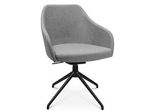 4014296030494 - Konferenzsessel Sitness Life 21 dreh- sitzhöhenverstellbar Armlehnen B 350-480 x T 460 x H 460-490 mm 4-Fußgestell Alu schwarz-matt & Stoff hgrau
