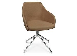 4014296030272 - Konferenzsessel Sitness Life 21 dreh- sitzhöhenverstellbar Armlehnen B 350-480 x T 460 x H 460-490 mm 4-Fußgestell Alu poliert & Stoff hbraun