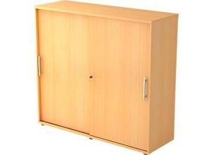 4032062025000 - Schiebetürenschrank je 2 Fachböden 1 Trennwand HxBxT 1100 x 1200 x 400 mm Buche-Dekor kaiserkraft