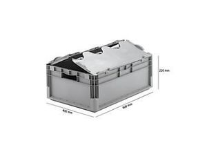 4052939227658 - Euro Box Leichtbehälter ELB 6220 aus PP Inhalt 437 L mit Deckel grau