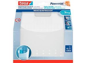 4042448175236 - Powerstrips® Duschkorb Waterproof Wave groß weiß - selbstklebender Kunststoff-Organizer für Dusche und Wanne - zur Aufbewahrung von Bad-Accessoires