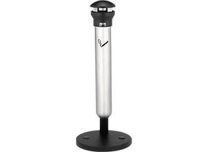 0086876183450 - Moderner Edelstahl-Wandascher 23 l H x D 460 x Ø 300 mm silber schwarz 0086876183450 - Moderner Edelstahl-Wandascher 23 l H x D 460 x Ø 300 mm silber schwarz