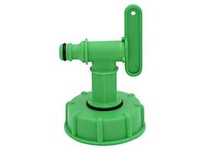 4260411311539 - IBC-Adapter mit kleinem Hahn PE H 100 mm grün kaiserkraft