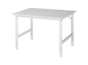 4040376861818 - Arbeitstisch höhenverstellbar Höhe 760 - 1080 mm Spanplatte melaminharzbeschichtet BxT 1250 x 1000 mm lichtgrau