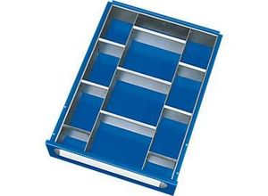 4040376850799 - Einteilungsset für Schublade Fronthöhe 60 - 90 mm b x t 390 x 560 mm 2 Trenn- und 9 Steckwände