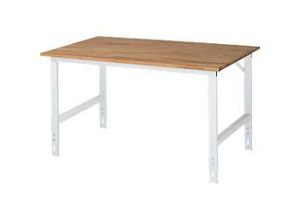 4040376105530 - Arbeitstisch höhenverstellbar Gestell 60 x 30 mm Buchenplatte massiv BxT 1500 x 1000 mm lichtgrau RAU