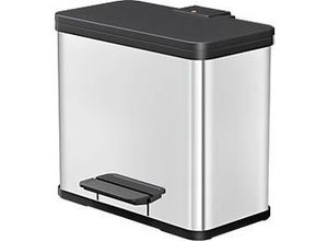 4007126016119 - Tretabfalleimer Öko duo Plus M 32 x 43 x 34 cm (B x H x T) 2 x 9l Edelstahl edelstahl 4007126016119 Hailo