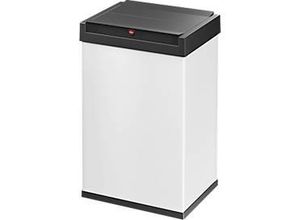 4007126001511 - Großraum-Abfallbox Volumen 35 l BxTxH 340x260x500 mm Gehäuse Stahlblech weiß Kunststoff-Schwingdeckel schwarz