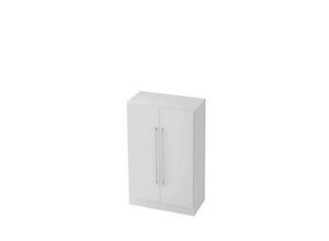 4032062002001 - Flügeltürenschrank Kunststoff Melaminharzbeschichtete Spanplatte 2 Fachböden 800 x 420 x 1270 mm Grau