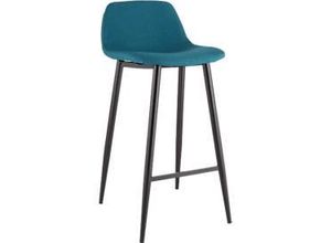 3660141233056 - Barhocker 2er-Set B 500 x T 450 x H 950 mm Fußstütze gepolstert schwarz Stoffbezug petrol 3660141233056 - Barhocker 2er-Set B 500 x T 450 x H 950 mm Fußstütze gepolstert schwarz Stoffbezug petrol