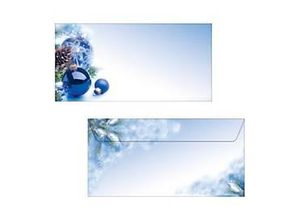 4004360849657 - Weihnachts-Briefumschläge Ohne Fenster 11 (B) x 22 (H) cm Weiß Blau 90 g m2 50 Stück