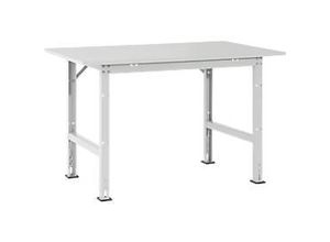 4045916537024 - AS00117035 Packtisch PACKPOOL Standard mit Melaminplatte BxTxH = 1500 x 800 x 760-870 mm Lichtgrau (RAL 7035)