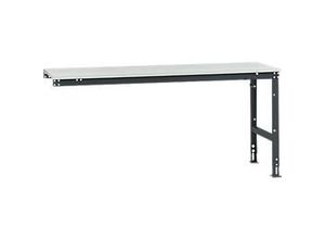 4045916081473 - AU61177016 Arbeits-Anbautisch UNIVERSAL Standard mit Kunststoffplatte BxTxH = 2000 x 800 x 760-870 mm Anthrazit