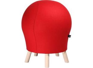 4014296276465 - Hocker Sitness Alpine mit integriertem Gymnastikball Bezug 75 % Schurwolle rot