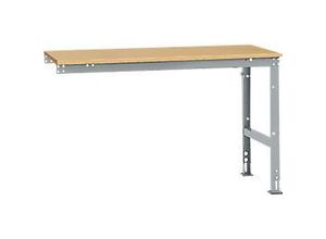 4045916104950 - AU60559006 Arbeits-Anbautisch UNIVERSAL Standard mit Multiplexplatte BxTxH = 1500 x 800 x 760-870 mm Alusilber
