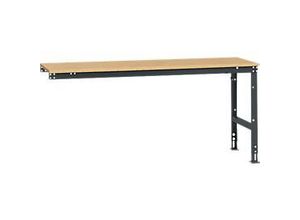 4045916105483 - AU61157016 Arbeits-Anbautisch UNIVERSAL Standard mit Multiplexplatte BxTxH = 2000 x 800 x 760-870 mm Anthrazit