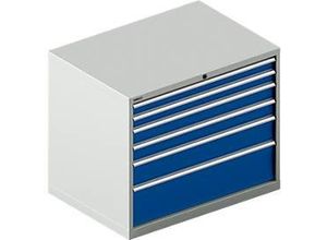 4051273685636 - Select Schubladenschrank 64-36 7 Schübe bis 200 kg B 1193 x T 725 x H 1000 mm lichtgrau enzianblau