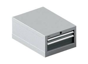 4051273647054 - Select Schubladenschrank 18-27 2 Schübe (H 50 100mm) bis 200 kg B 411 x T 572 x H 250 mm anthrazitgrau weißaluminium