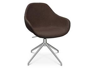 4014296030173 - Konferenzsessel Sitness Life 20 dreh- sitzhöhenverstellbar Armlehnen B 450 x T 390 x H 440-470 mm 4-Fußgestell Alu matt & Stoff dbraun