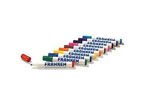 4016946019019 - FRANKEN Weisswandtafel-Marker Rundsp Strichst ca 2-6mm Pigmenttinte trocken abwischb farbsort schwarz rot blau gruen 10Stueck (Z1901)