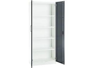 4051273786968 - Büroschrank 5 OH abschließbar mit aufliegenden Türen B 800 mm Basaltgrau Verkehrsweiß 4051273786968 - Büroschrank 5 OH abschließbar mit aufliegenden Türen B 800 mm Basaltgrau Verkehrsweiß