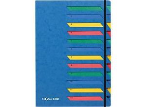 4013951008090 - Pagna - Ordnungsmappe Deskorganizer Classic din A4 Pressspan Farbe blau Farbe des Fächerblocks mehrfarbig 12 Fächer