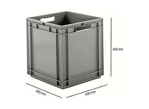 4052939497570 - Euro Box Serie EF 4440 aus PP Inhalt 539 L geschlossene Wände Durchfassgriff grau