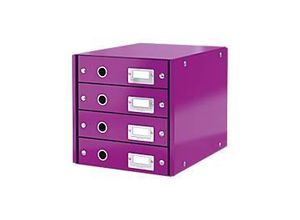 4002432103997 - Schubladenbox Click&Store 6049-00-62 violett violett metallic 4 Schubladen geschlossen