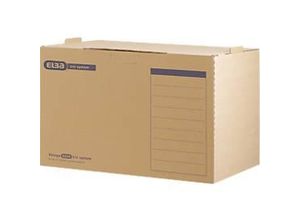 4002030120839 - Elba Archivcontainer Tric bis A4 Frontklappe stapelbar B 510 x T 330 x H 360 mm Wellpappe naturbraun 5 Stück