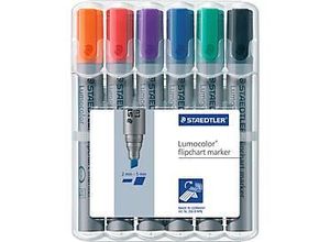 4007817356180 - Flipchartmarker-Set Lumocolor 356 B WP6 Packung orangerotgrünviolettblauschwarz 2-5mm Keilspitze 4007817356180 Staedtle 6 Stück