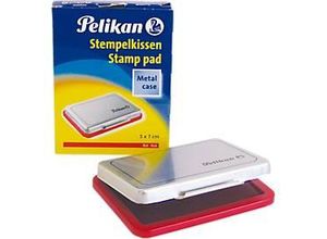 4012700331182 - Stempelkissen 331181 No3 Größe 3 rot getränkt ohne Öl 7x5cm im Metallgehäuse 4012700331182 Pelikan