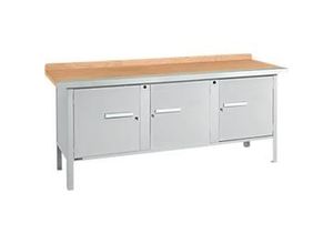 4051273777492 - Kastenwerkbank Select PWi 200-3 Buche-Multiplexplatte mit Stahlkante bis 750 kg B 2000 x T 700 x H 840 mm Weißaluminium