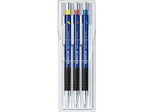 4007817711521 - STAEDTLER Druckbleistift Mars micro 3er Etui versenkbare Spitze mit Radierer rutschfeste Gummi-Griff- (775 SC WP3)