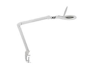 4002390076289 - LED Lupenleuchte MAULmakro 3-Dioptrien-Linse 8 W 580 lm 6500 K Arm um 360° dreh-& neigbar höhenverstellbar Klemmfuß weiß