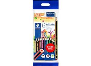 4007817609019 - Buntstifte Staedtler Noris® colour 185 HB 6-Kant rutschfest & bruchfest nachhaltiges & PEFC®-zertifiziertes WOPEX-Material farbsortiert 12 Stück