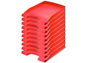 4002432515875 - Briefablage Plus Flach 5237-00-25 A4   C4 rot Kunststoff stapelb