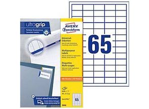 4004182036662 - AVERY Zweckform Abziehhilfe QuickPEELultragrip Mehrzwecketiketten 3666 Selbsthaftend DIN A4 Weiß 38 x 212 mm 100 Blatt à 65 Etiketten 4004182036662 - AVERY Zweckform Abziehhilfe QuickPEELultragrip Mehrzwecketiketten 3666 Selbsthaftend DIN A4 Weiß 38 x 212 mm 100 Blatt à 65 Etiketten