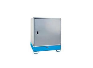 4052462026469 - Gefahrstoffschrank BAUER GS-3 Stahlblech unterfahrbar für 4 x 200 l Fässer B 1475 x T 1460 x H 1805 mm blau