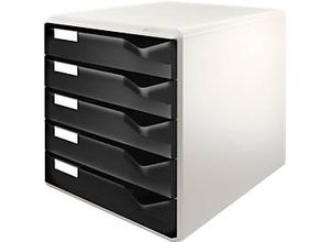 4002432328253 - Certeo - Schubladenbox 5 Schubladen din A4 Überbreite Polystyrol Gehäusefarbe lichtgrau Farbe der Schublade schwarz 4002432328253 - Certeo - Schubladenbox 5 Schubladen din A4 Überbreite Polystyrol Gehäusefarbe lichtgrau Farbe der Schublade schwarz