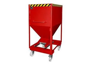 4052462014336 - eurokraft pro Silobehälter Trichterform fahrbar mit Einfahrtaschen Volumen 06 m³ feuerrot