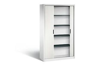 4062084586395 - Rollladenschrank mit Horizontal-Jalousie HxBxT 1980 x 1200 x 420 mm 4 Fachböden 5 Ordnerhöhen verkehrsweiß C+P