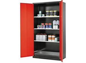 4250101149450 - Chemikalienschrank asecos CS-CLASSIC Flügeltüren Front Verkehrsrot B 1055 x T 520 x H 1950 mm
