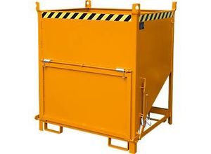 4052462014626 - Silobehälter SGK 100 Zugseil-Entleerung L 1000 x B 1200 x H 1405 mm 1 m³ bis 1500 kg Stahl Gelborange 4052462014626 - Silobehälter SGK 100 Zugseil-Entleerung L 1000 x B 1200 x H 1405 mm 1 m³ bis 1500 kg Stahl Gelborange
