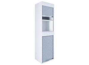 4051814417733 - Rolladenschrank Aktos XL 4 Ordnerhöhen abschließbar Bügelgriff B 500 x T 400 x H 1860 mm Holz weiß