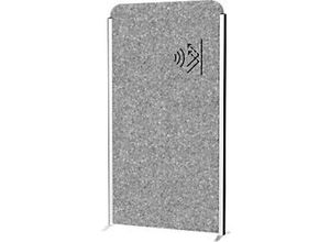 4002390089791 - MAUL Stellwandsystem MAULcocoon Akustik B 1000 x H 1800 mm dunkelgraue Oberfläche silber