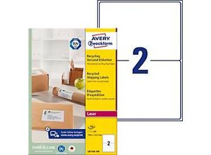 4004182651643 - Avery® Zweckform Versand-Etiketten LR7168 permanenthaftend druckergeeignet Recycling-Papier rechteckig naturweiß 200 Stück auf 100 Blatt 4004182651643 - Avery® Zweckform Versand-Etiketten LR7168 permanenthaftend druckergeeignet Recycling-Papier rechteckig naturweiß 200 Stück auf 100 Blatt