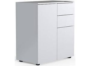 4051814419447 - Holz Kommode Sideboard mit 2 Drehtüren und zwei Schubladen Maße H 77 x B 70 x T 39cm - Dalosa