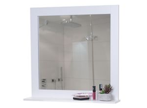 4057651436579 - Wandspiegel MCW-F75 Badezimmer Badspiegel Spiegel Ablagefläche Landhaus 58x59x12cm weiß