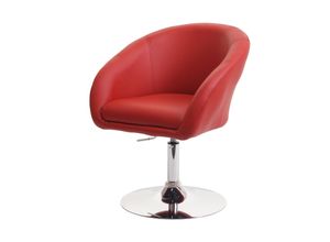 4057651494128 - Esszimmerstuhl MCW-F19 Küchenstuhl Stuhl Drehstuhl Loungesessel drehbar höhenverstellbar ~ Kunstleder rot
